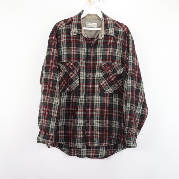 Sears | Shirts | 8s Sears Mens Medium Wool Plaid Button Up Shirt | Poshmark